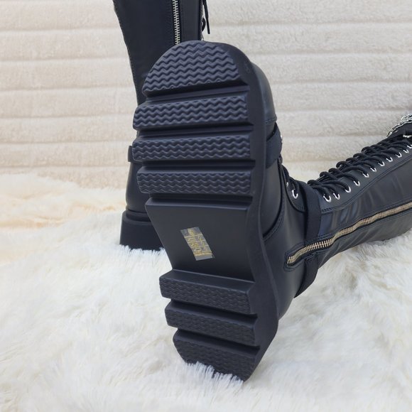 Demonia | Shoes | Renegade Stretch Over The Knee Combat Goth Punk ...